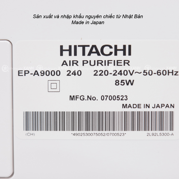 Máy lọc không khí và tạo ẩm Hitachi EP-A9000 | Không Khí XANH